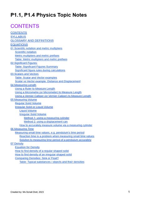 P11 P14 Topic Notes For Exams From 2025 Pdf