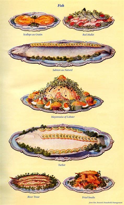 Vintage Fish Dishes Poster