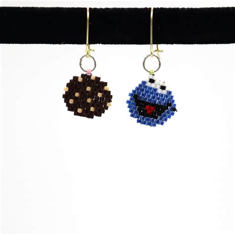 Jennifer Klimack Beaded Cookie Monster Earrings Rrmm