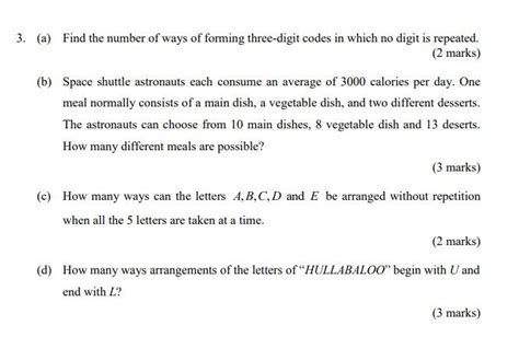 Solved A Find The Number Of Ways Of Forming Three Digit Chegg Com