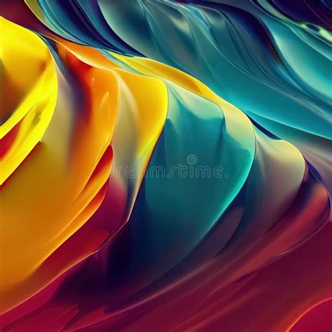 Multicolored Liquid Wavy Dynamic Fluid Abstract Background Undulating Relief Ai Generated