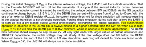 Lm5116 Current Sensing Without Diode Emulation Power Management