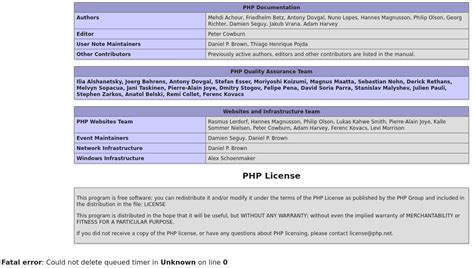 Mysqli Php Fatal Error Could Not Delete Queued Timer In Unknown On