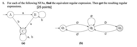 solved 1 for each of the following nfas find the