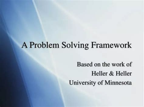 PPT A Problem Solving Framework PowerPoint Presentation Free Download ID 673710