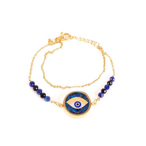 Womens Beaded Link Bracelet Model Devil Eye Shopipersia