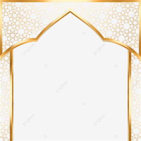 Golden Islamic Border Frame With Pattern Golden Islamic Border