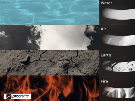 Element Procreate Brushes Fire Water Air Earth Procreate Brush Procreate Brush Set Procreate