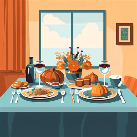 Premium Vector Dinner Table