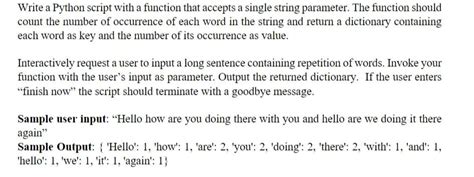 Solved Write A Python Script With A Function That Accepts A Chegg Com