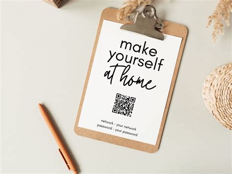 Wifi Printable Wifi Password QR Code Make Yourself At Home Etsy