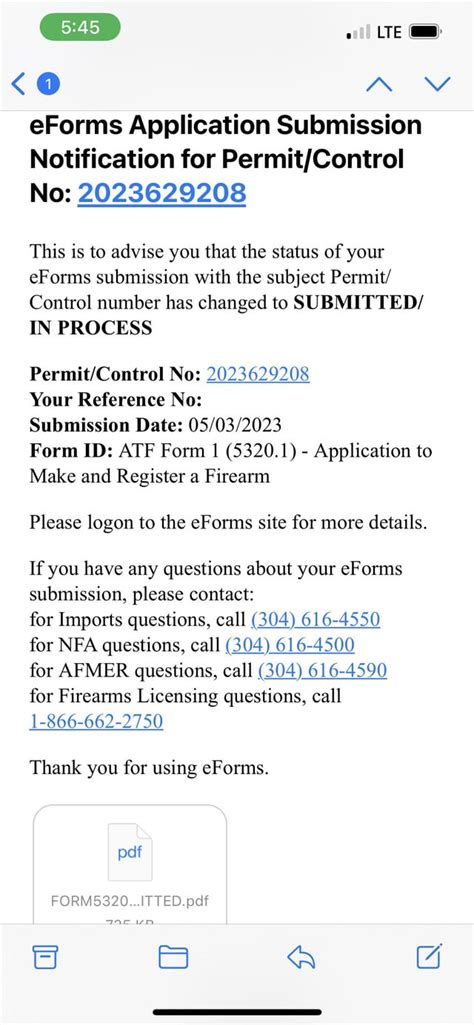 First Ever Nfa Application Received This Email 5 4 23 But Submitted