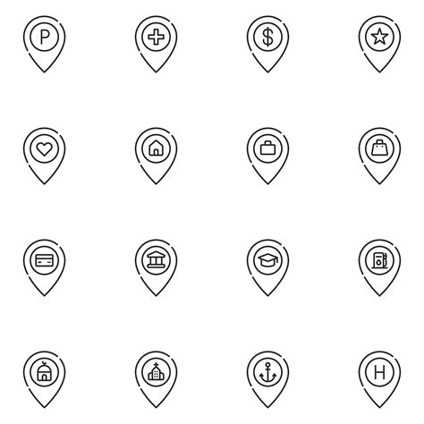 maps pin location line icon set 12713535 vector art at vecteezy