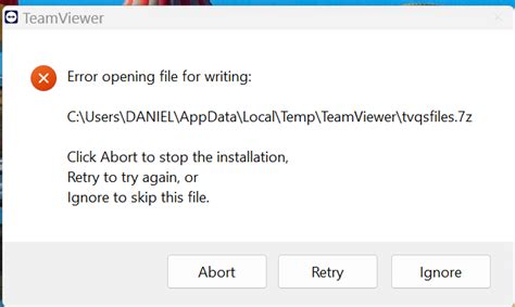 error trying to run teamviewerqs — teamviewer support