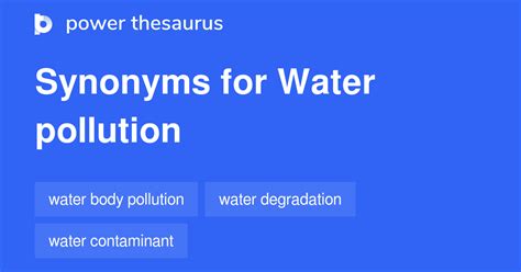 Water Pollution Synonyms 321 Similar Words And Phrases