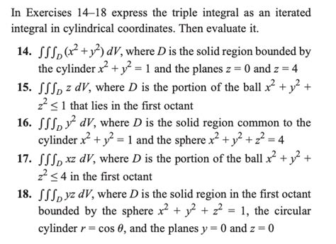 Solved In Exercises Express The Triple Integral As An Chegg Com