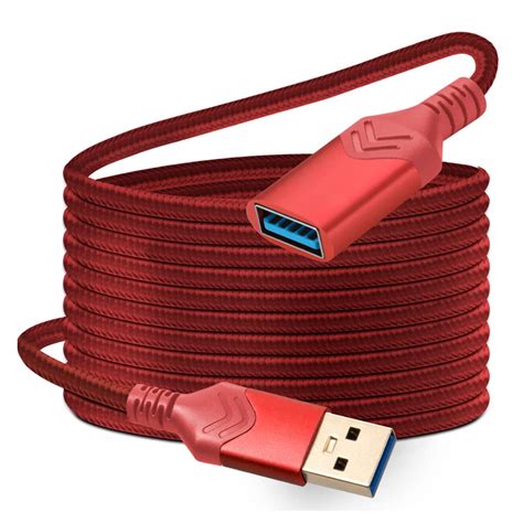 Mimifly Usb Extension Cable Ft High Speed Male To Female Red Durable Shielding