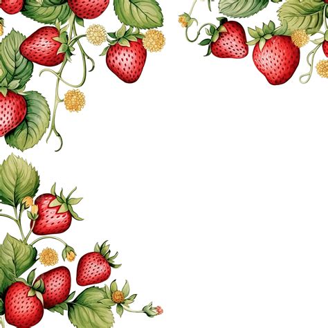 Strawberry Fruit Boarder Pattern Frame Strawberry Border Fruit Png