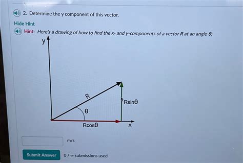 Determine The Y Component Of This Vector Hide Chegg