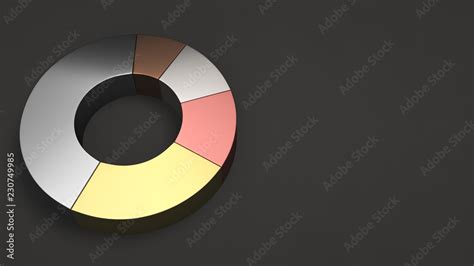 Metal Ring Pie Chart On Black Background Stock Illustration Adobe Stock