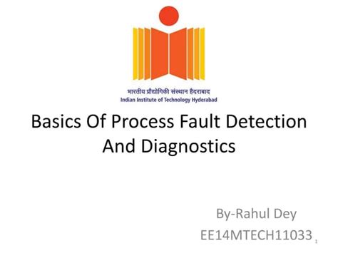 basics of process fault detection and diagnostics pptx operating