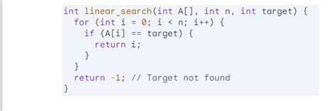 Solved E Following Code Performs A Linear Search On An Array