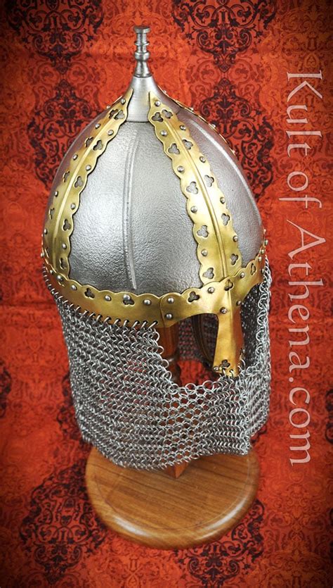Russian Medieval Boyar Helm With Chain Mail Camail