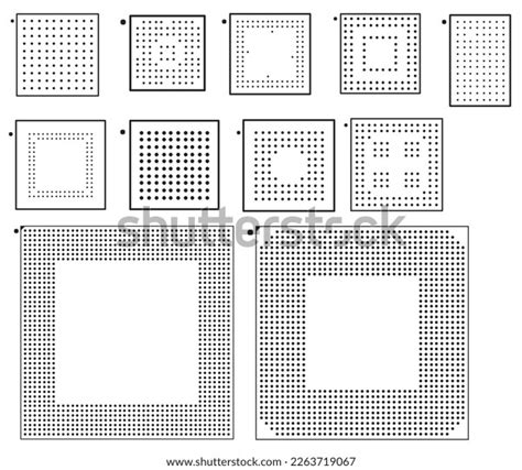 Set Vector Footprint Seating Mounting Electronic Stock Vector Royalty