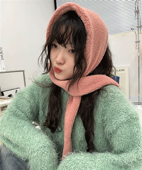 라라 유니크 뽀글이 양털 니트 귀도리 바라클라바 머플러 넥워머 에이블리