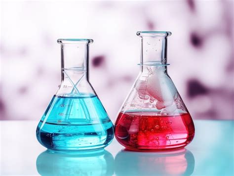 Premium AI Image Laboratory Flask And Test Tube Glass Medical Equipment Vessel For Chemical