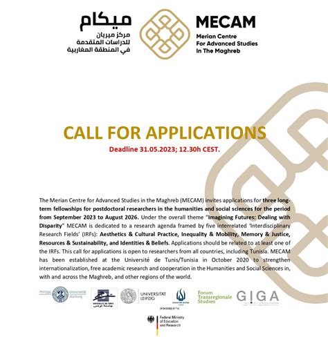 Call For Applications Mecam Long Term Fellowships 2023 2026 Daad Tunisia