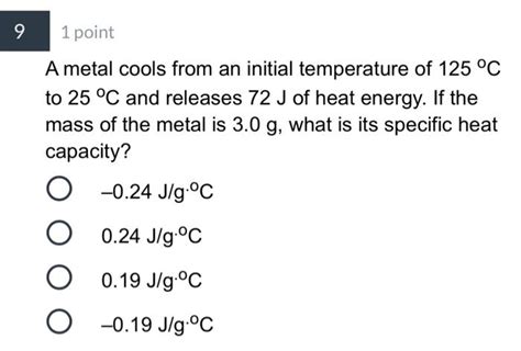 solved 7 1 point if a substance cools from an initial