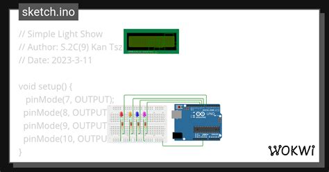 Testing Light Pattern 1 Copy Wokwi ESP32 STM32 Arduino Simulator