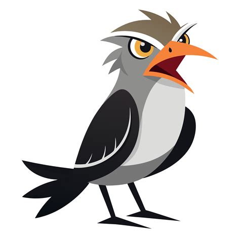 Galapagos Mockingbird Bird Angry Kawaii 48803563 Vector Art At Vecteezy