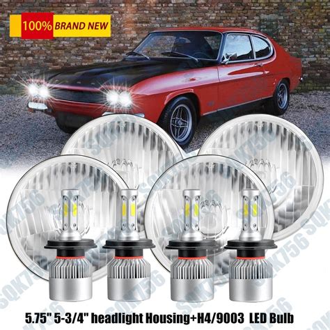 4pcs Round 575 5 34 Led Hilo Headlights For Ford Gran Torino 1972