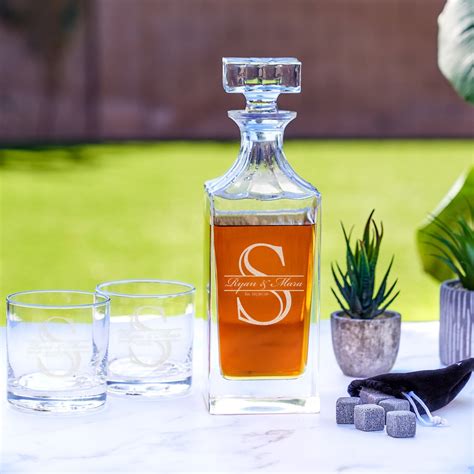 Personalized Whiskey Decanter Set Personalized Monogram T