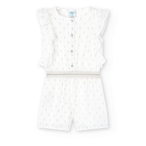 Overol Boboli Blanco Para Niña