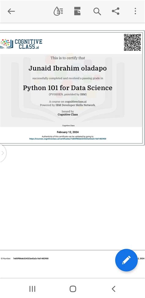a course completed on data science with ibm developer skills network