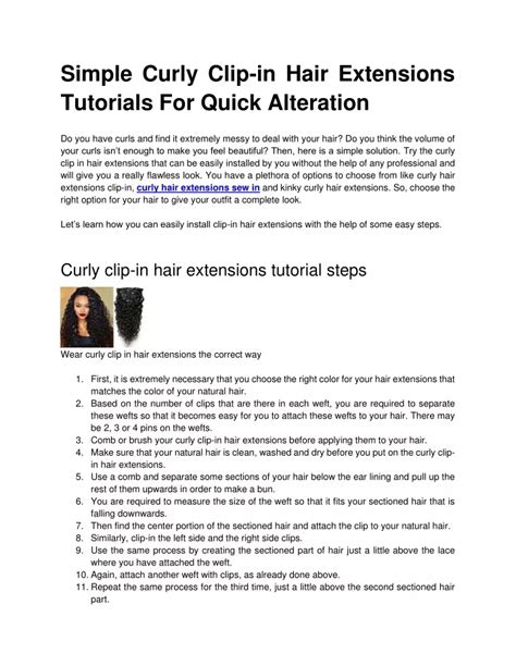 Ppt Simple Curly Clip In Hair Extensions Tutorials For Quick