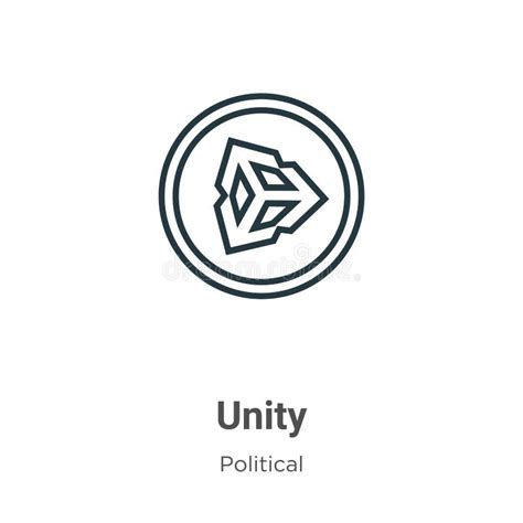 Outline Unity Vector Icon Isolated Black Simple Line Element Illustration From Political