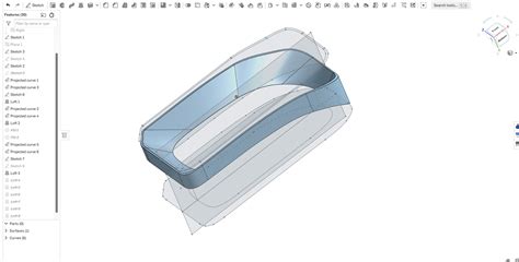 Surfaces To Solid Using Projected Curves And Lofts Onshape