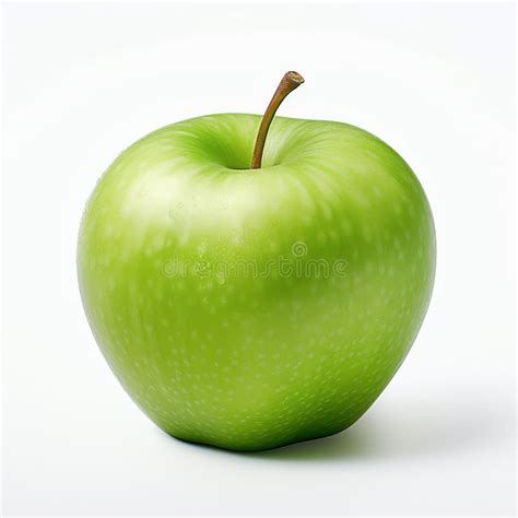 One Green Fresh Apple Fruit And Healthy Eating Stock Illustration
