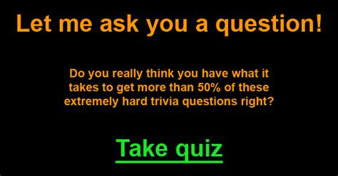 Extremely Hard Trivia Quiz