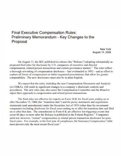 Free 10 Executive Compensation Proposal Samples In Pdf Doc
