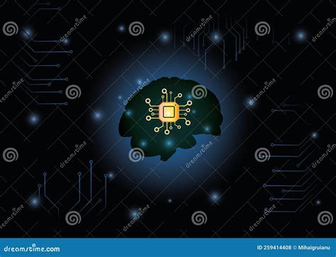 Artificial Intelligence Brain Vector Illustration Of Artificial Intelligence Stock Vector