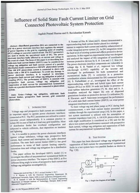 Pdf Influence Of Solid State Fault Current Limiter On Grid Connected Photovoltaic System