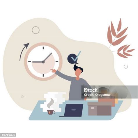 효과적인 프로세스 시간 관리를 통한 생산적인 작업전문적인 작업 계획으로 성장평면 벡터 일러스트레이션 개념에 대한 스톡 벡터 아트