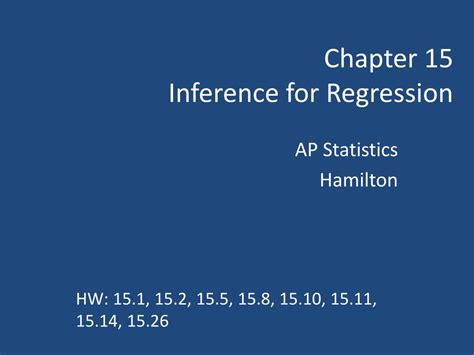 Ppt Chapter 15 Inference For Regression Powerpoint Presentation Free