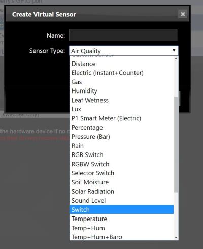 Dummy For Virtual Switches Domoticz