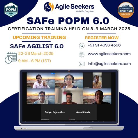 agiletransformation lean safeagilist safepopm safe6 safetraining